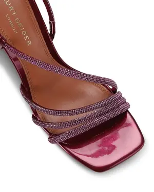 Kurt Geiger Annabel Embellished Suede Sandals - Open Pink