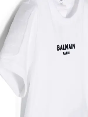 Balmain Flocked-logo Cotton T-shirt