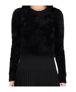 MARINE SERRE Wild Fluffy Knit Fitted Crewneck Jumper