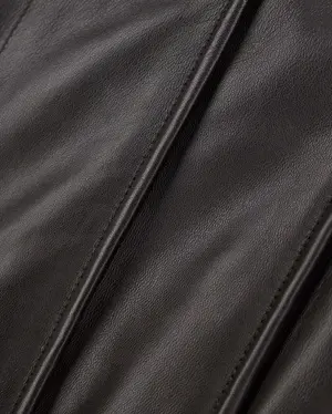 Emporio Armani Cropped Nappa Leather Blouson Jacket With A Stand Collar