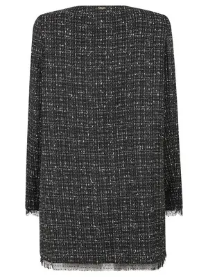TWINSET Fringe Detailed Tweed Coat