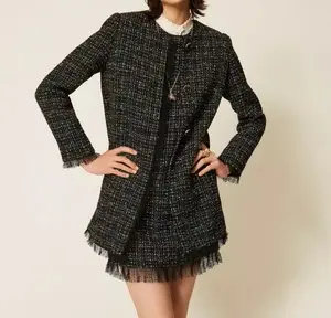 TWINSET Bouclé Crewneck Jacket