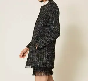 TWINSET Bouclé Crewneck Jacket