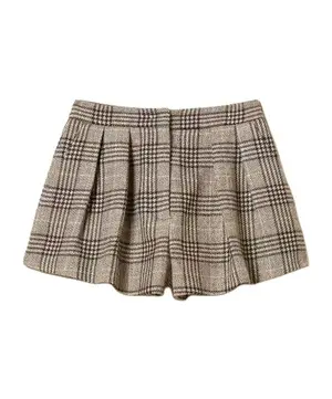 TWINSET Pleated Plaid Skort - Nude