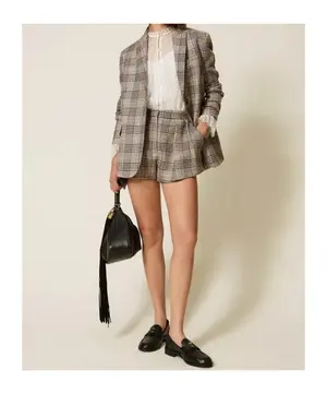 TWINSET Pleated Plaid Skort