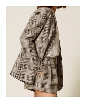 TWINSET Pleated Plaid Skort