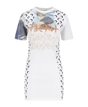 MARINE SERRE Graphicprint Tshirt Mini Dress
