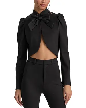 Alice + Olivia Ilaria Cropped Bow Jacket