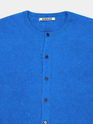 Auralee Garment-dyed Cardigan - Blue