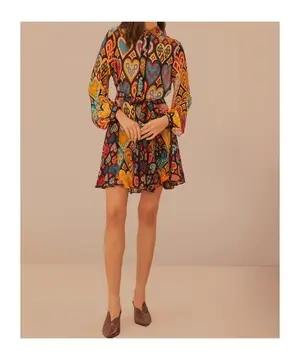 Farm Rio Belted Mini Dress