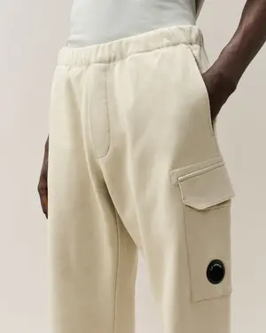 C.P. COMPANY Diagonal Raised Fleece Lens Cargo Sweatpants