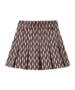 La DoubleJ Pleated Fish-print Skirt