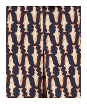 La DoubleJ Pleated Fish-print Skirt