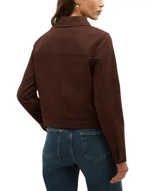 HOBBS LONDON Manon Cotton Blend Button Front Jacket - Alder Brown