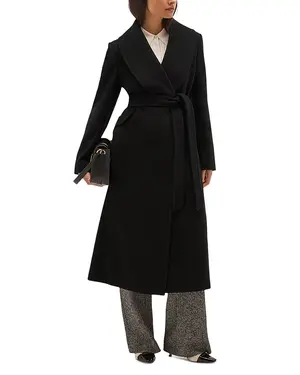 HOBBS LONDON Sara Wool Belted Coat - Black