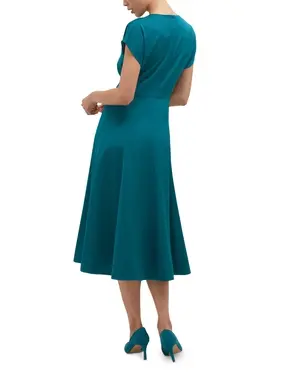 HOBBS LONDON Petites Adela Cap Sleeve Satin Dress