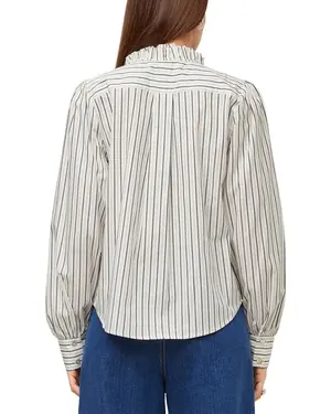 Fifteen Twenty Lizzy Cotton Stripe Ruffled Top