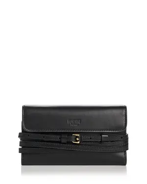 Moschino Tie Me Leather Wallet On Chain