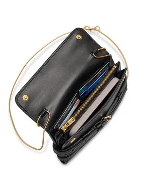 Moschino Tie Me Leather Wallet On Chain