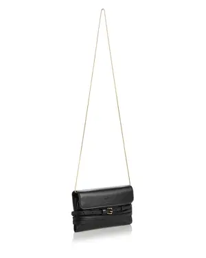 Moschino Tie Me Leather Wallet On Chain