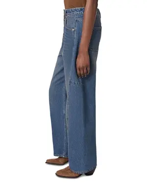 ALLSAINTS Carter Button Fly Mid Rise Barrel Jeans