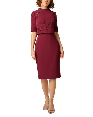 Aidan Mattox Layered Look Stretch Sheath Dress