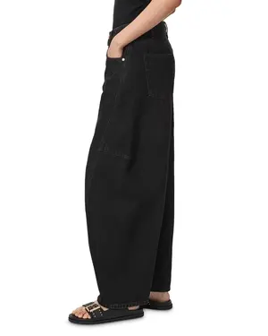 ALLSAINTS Carter Button Fly Mid Rise Barrel Jeans
