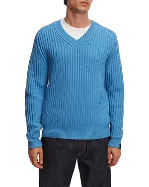 Rag & Bone Theo Wool & Cashmere Knit Stripe Sweater - Bright Blue
