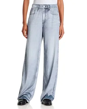 Rag & Bone Rb Miramar Velvet High Rise Wide Leg Pull On Jeans - Wingate