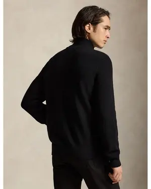 Polo Ralph Lauren Hybrid Wool Full Zip Mockneck Sweater