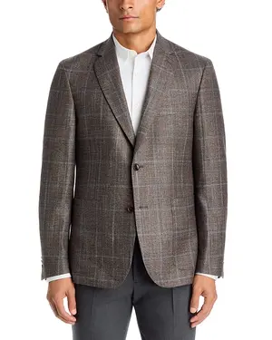 Bloomingdale'S Loro Piana Wool, Silk & Cashmere Tonal Windowpane Sport Coat Exclusive - Brown