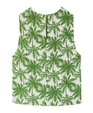 La DoubleJ Aria Palm-print Cropped Top