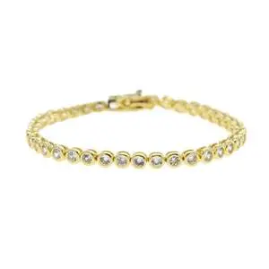 NAZZAR Bezel Cut Tennis Bracelet - Gold