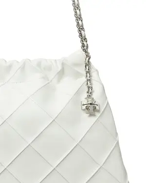 Tory Burch Fleming Crinkled Leather Quilted Hobo