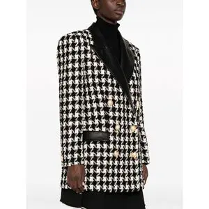 Moschino Houndstooth-pattern Straight Hem Jacket