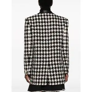 Moschino Houndstooth-pattern Straight Hem Jacket