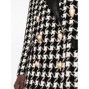 Moschino Houndstooth-pattern Straight Hem Jacket