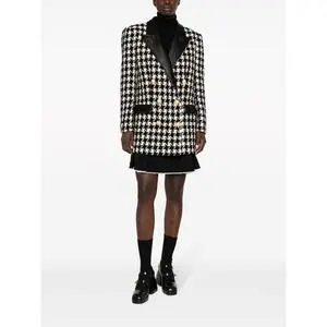 Moschino Houndstooth-pattern Straight Hem Jacket