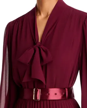 Elie Tahari The Carrie Belted Pleat Dress