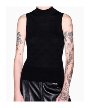 Armani Exchange Regular Fit Knit Top In A Cotton Viscose And Silk Blend