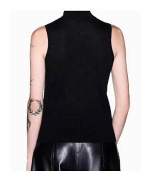 Armani Exchange Regular Fit Knit Top In A Cotton Viscose And Silk Blend