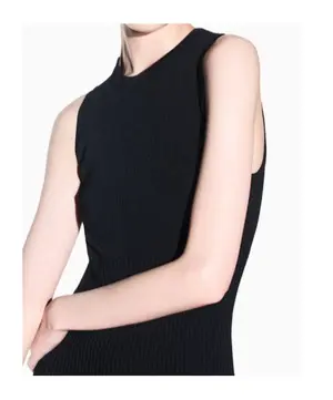 Armani Exchange Ribbed-knit Sleeveless Mini Dress
