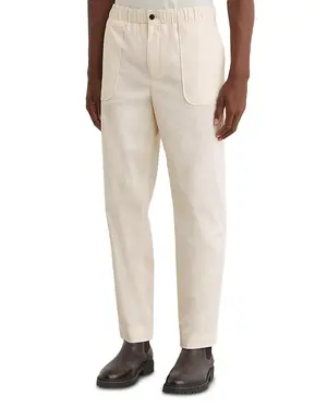 REISS Snap Cotton Blend Tapered Pants