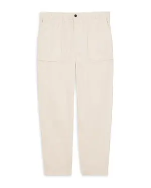 REISS Snap Cotton Blend Tapered Pants