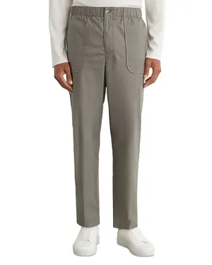 REISS Snap Cotton Blend Tapered Pants - Sage Green