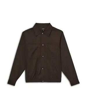 REISS Penge Brushed Overshirt - Chocolate