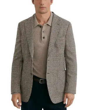 REISS Tuscan Wool Blend Blazer - Brown/white