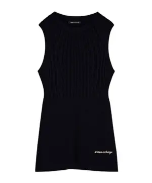 Armani Exchange Slim-fit Knit Top In Recycled Viscose Blend