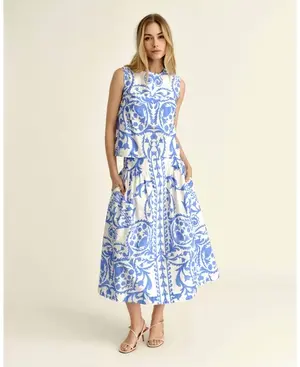 CARTOLINA Linda Printed Top - Provence Blue