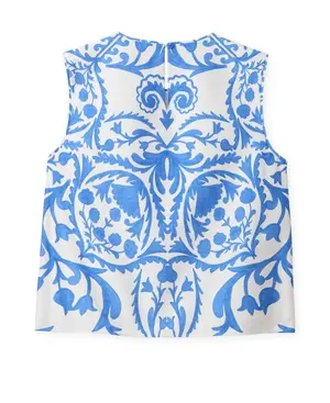 CARTOLINA Linda Printed Top - Provence Blue